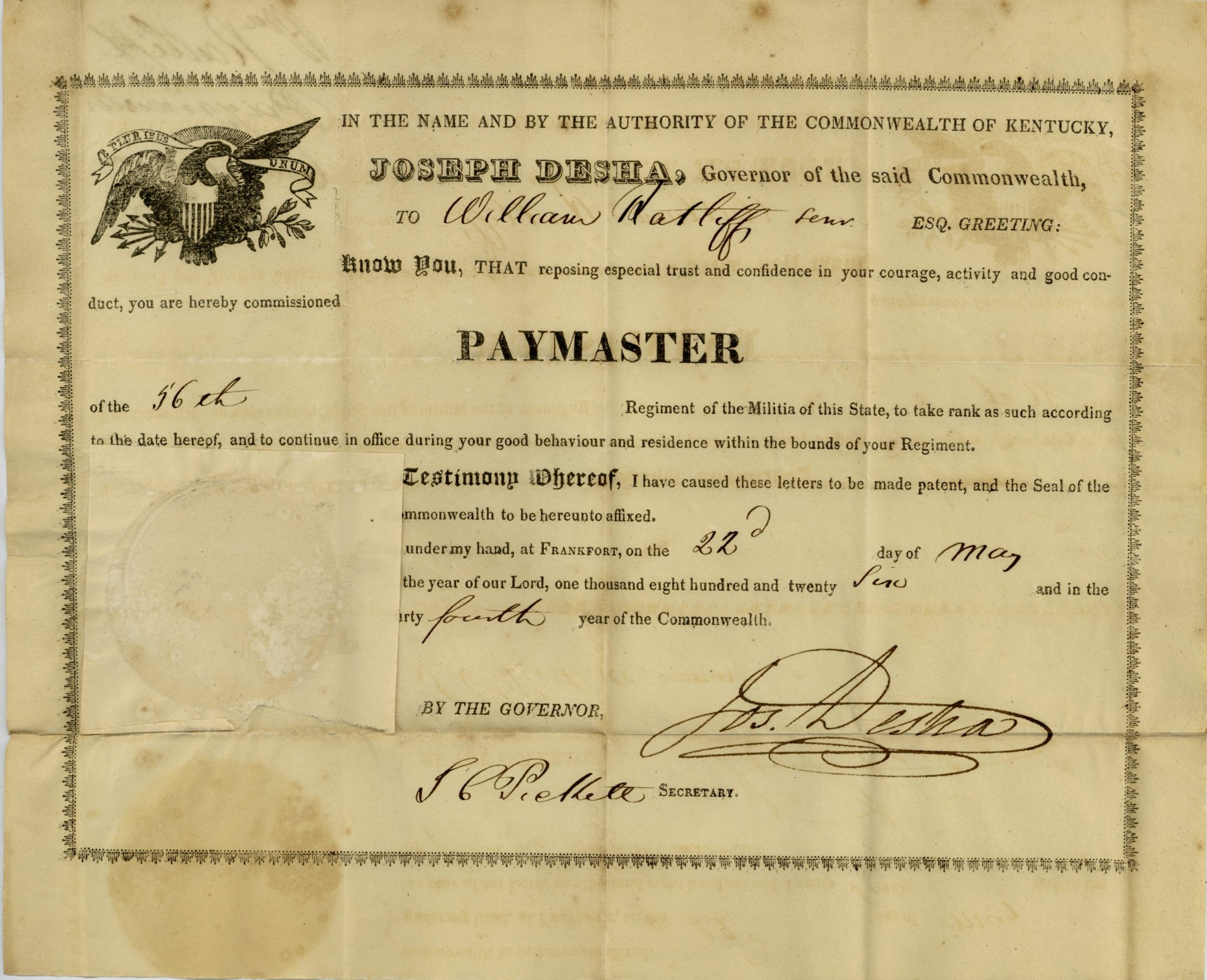Paymaster of the Kentucky 56th, William Ratliff - Pike County ...
