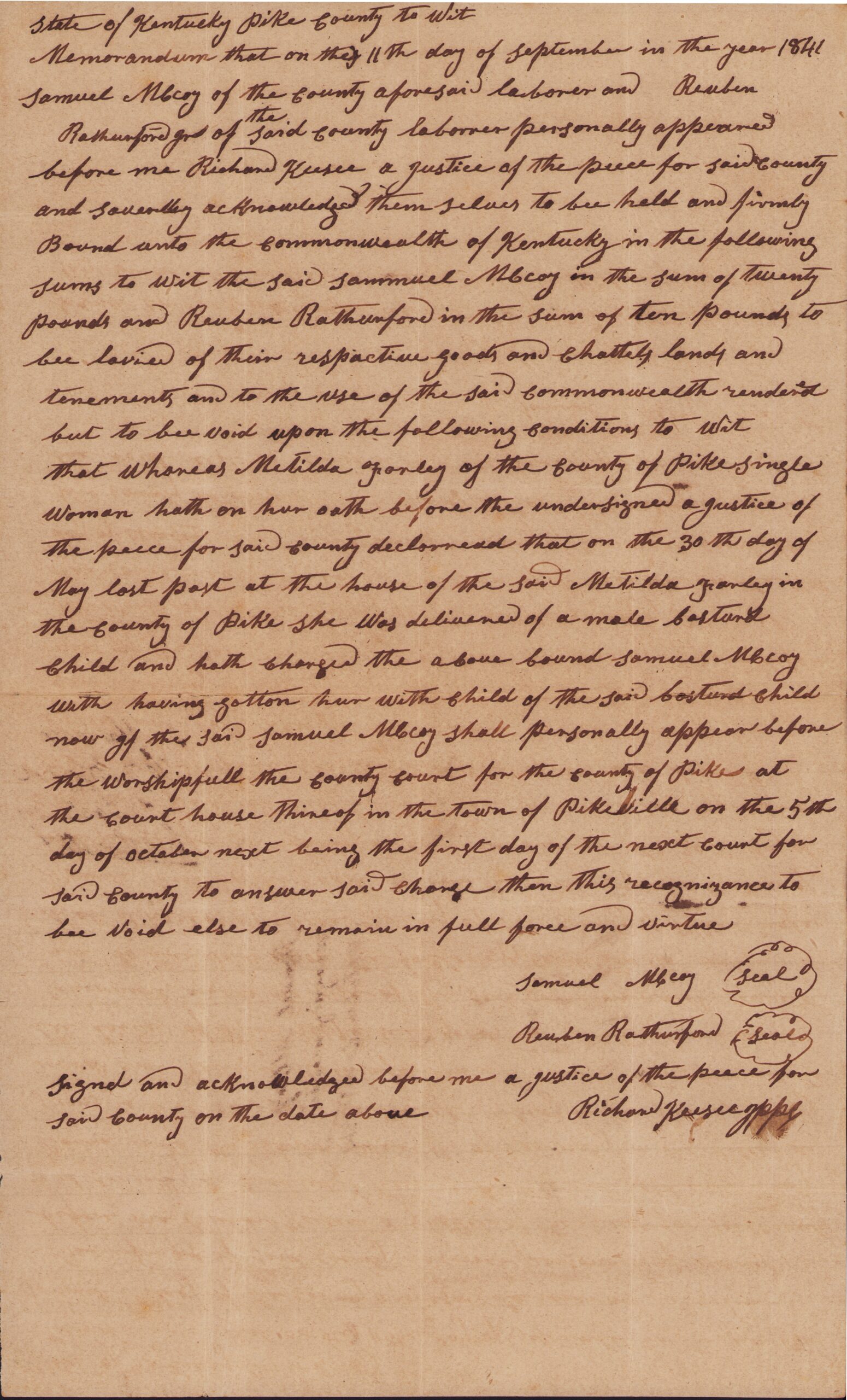 Commonwealth of KY vs Samuel McCoy - Pike County Historical Society